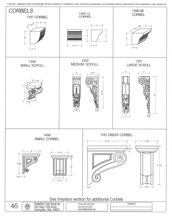Corbels – Brailsford Cast Stone Inc.